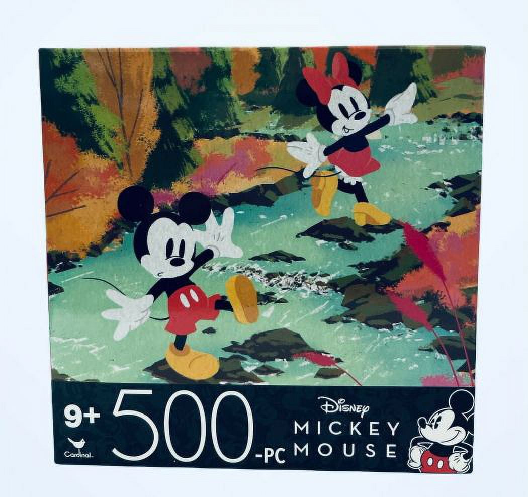 Disney Retro Mickey & Minnie Mouse Crossing Creek Jigsaw Puzzle 500 ...