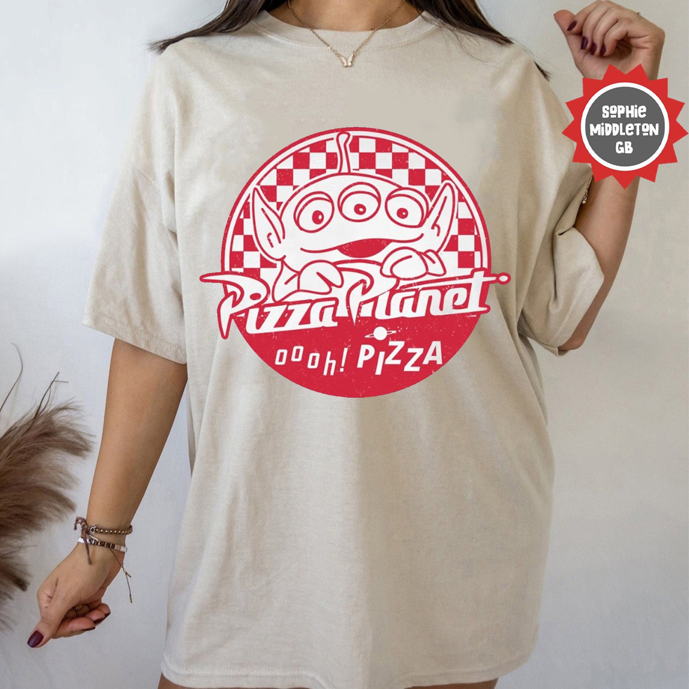 Disney Retro Pizza Planet Alien Logo Badge Shirt, pizza planet t-shirt ...