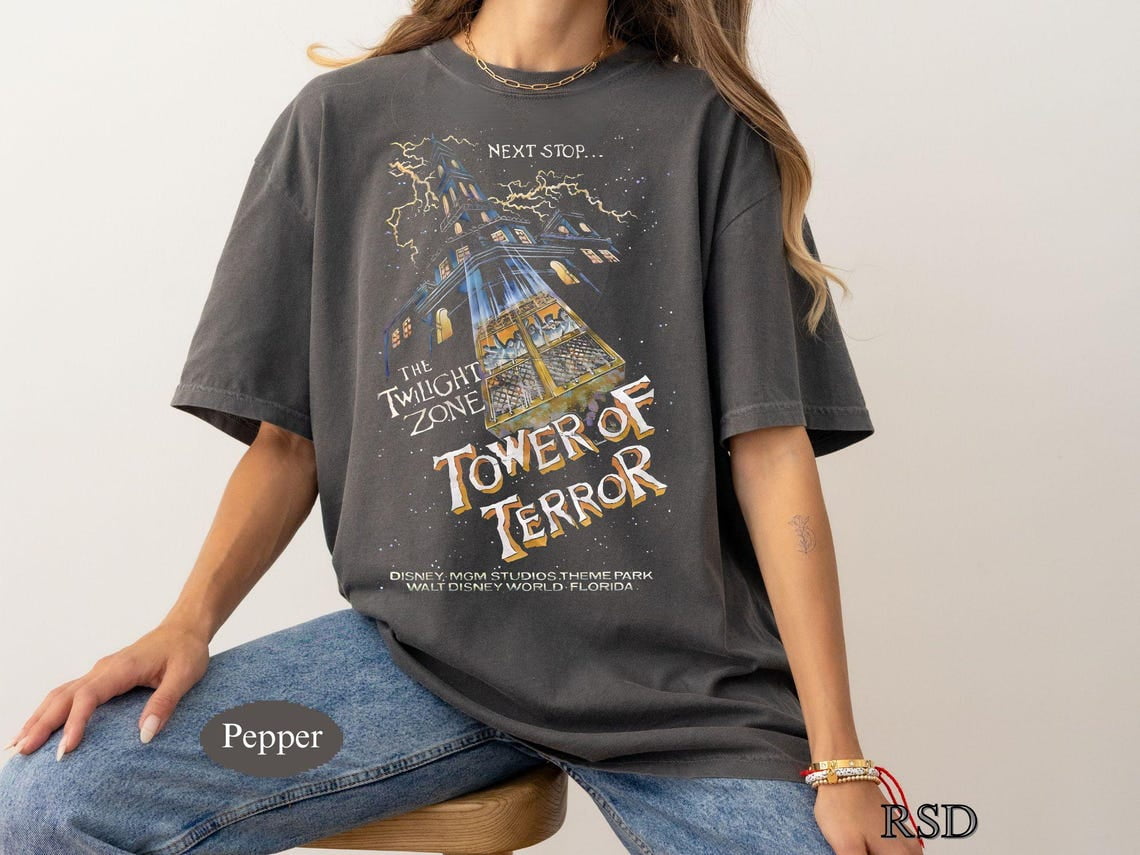 Disney Retro Tower Of Terror Shirt, Twilight Zone Theme, Hollywood ...
