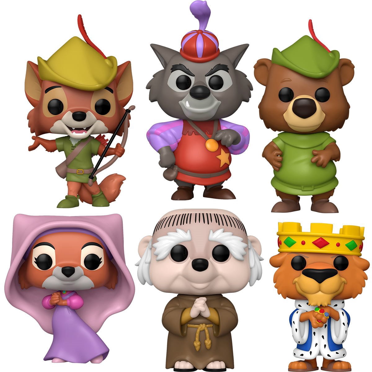 Disney Robin Hood Funko Pop! Vinyl Figure Wave 2 COMPLETE SET of 6 ...
