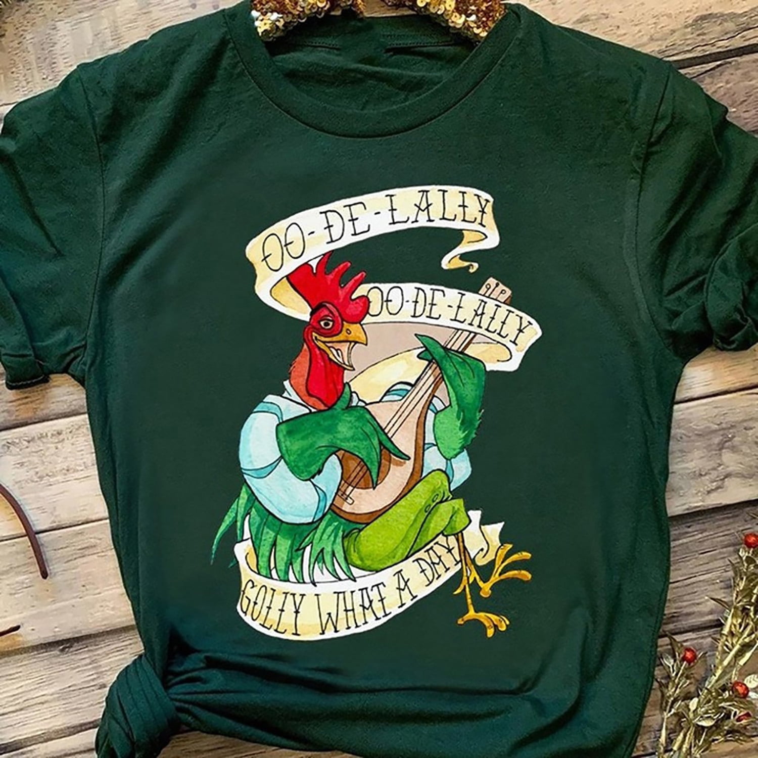 Disney Robin Hood Funny Alan A Dale Rooster OO De Lally Shirt - Walmart.com