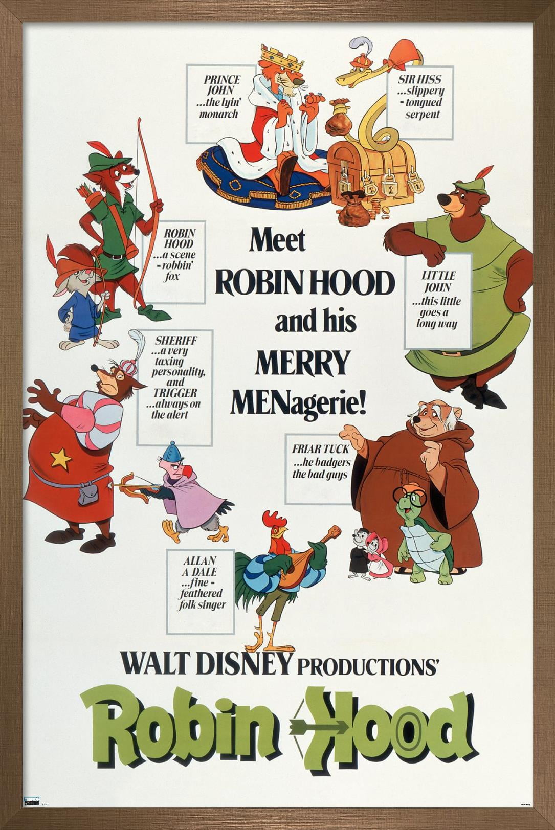 Disney Robin Hood - One Sheet Wall Poster, 22.375" x 34", Framed ...
