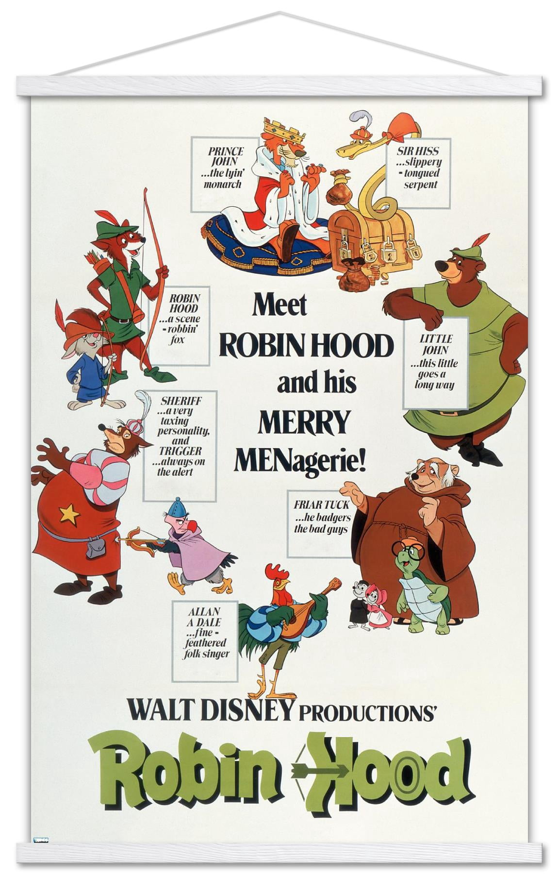 Disney Robin Hood - One Sheet Wall Poster with Wooden Magnetic Frame ...