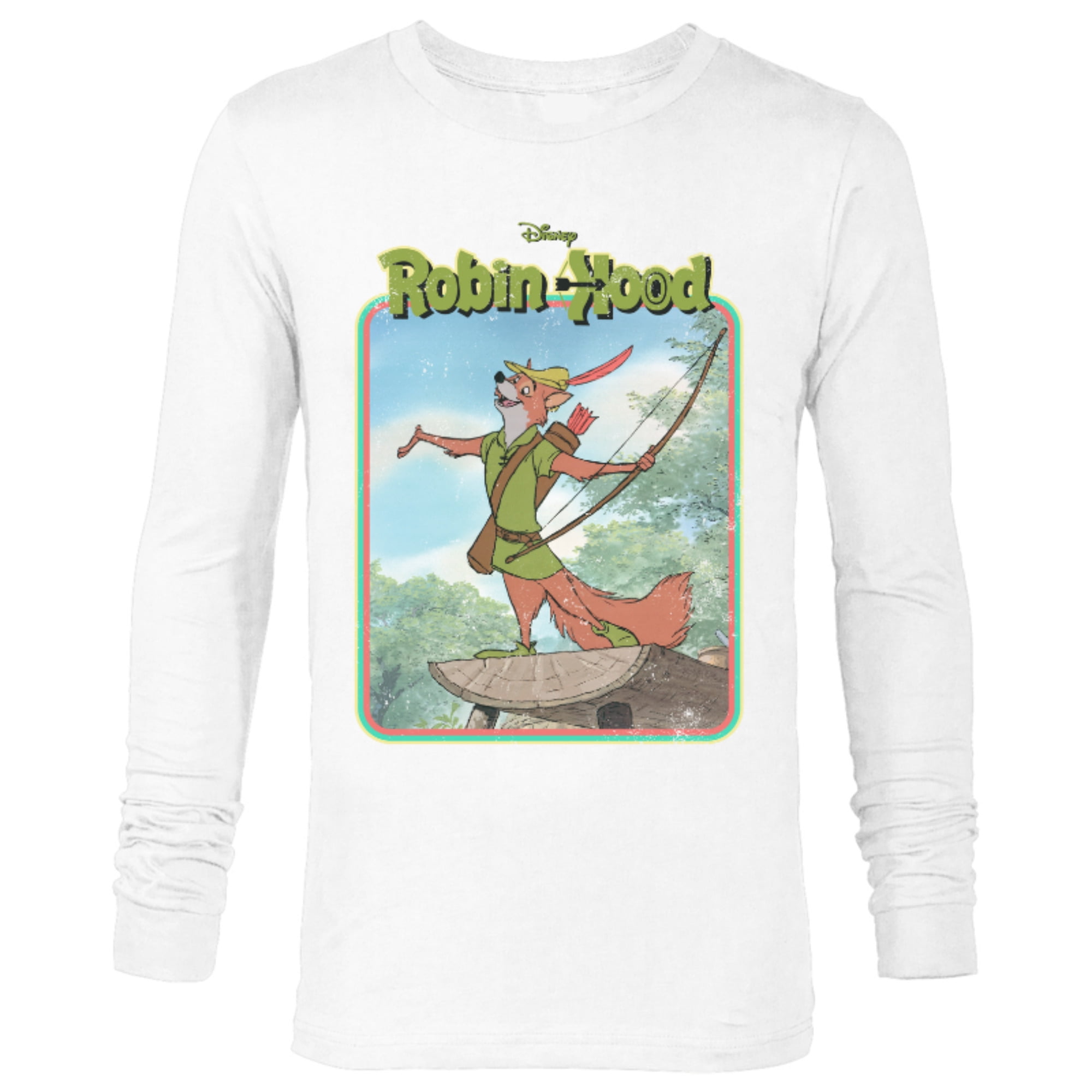 Disney Robin Hood Retro - Long Sleeve T-Shirt for Men -Customized-White ...