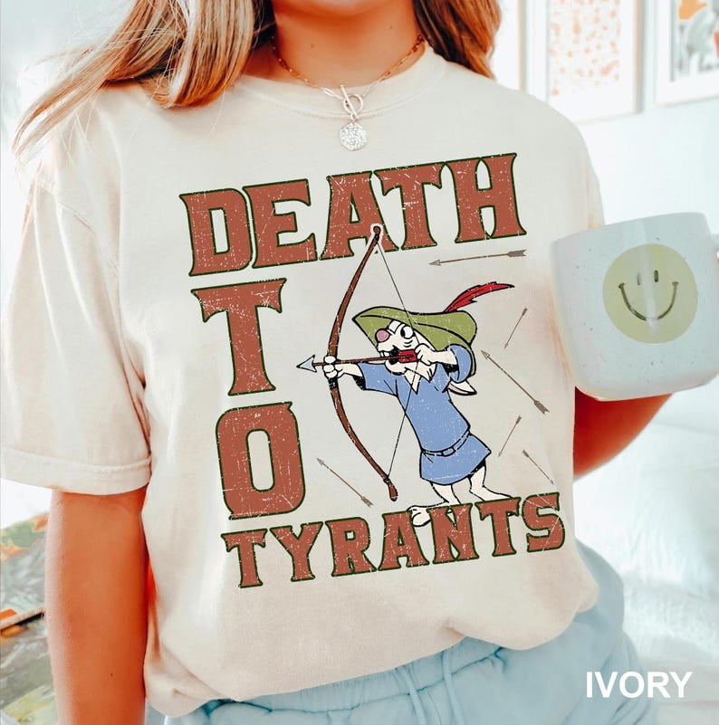 Disney Robin Hood Skippy Rabbit Death To Tyrant Vintage T-Shirt, Robin ...