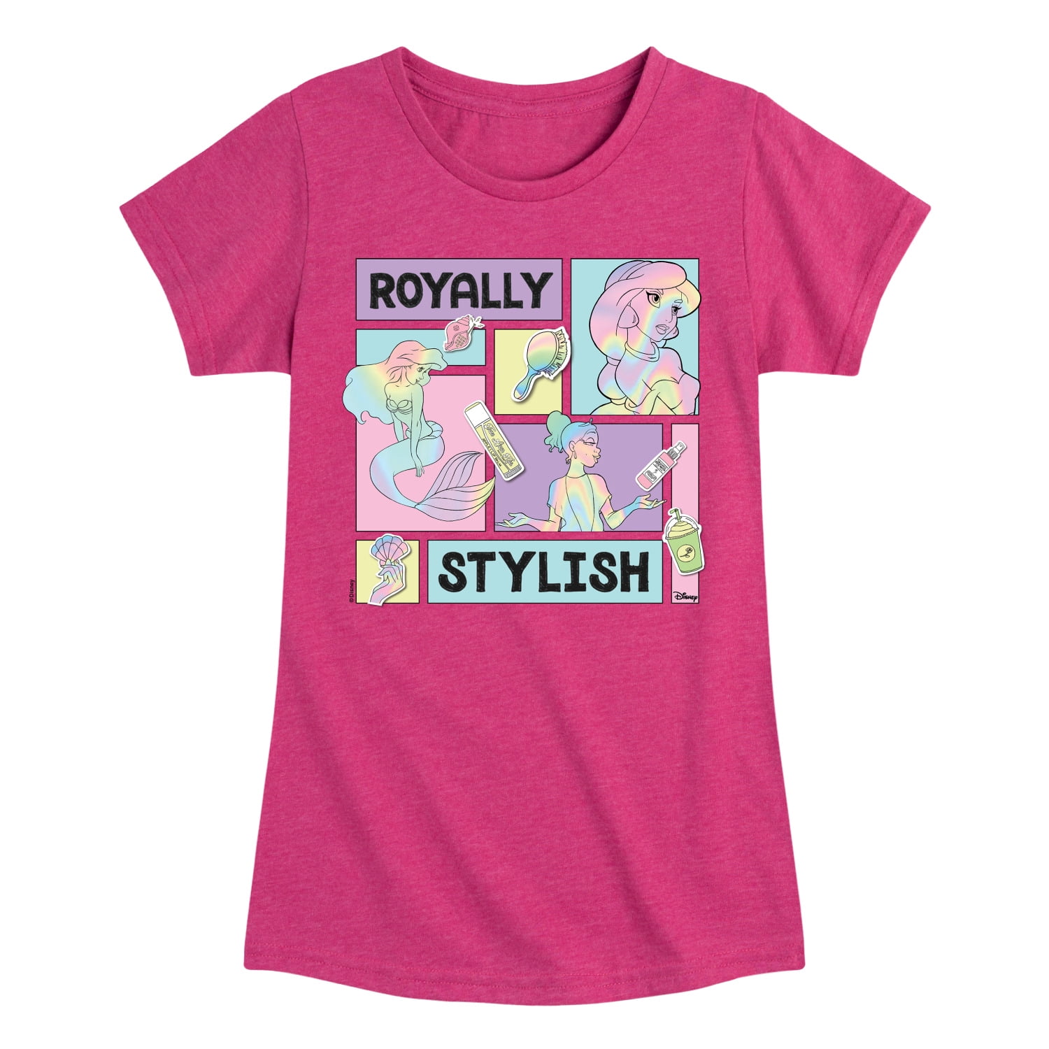 Disney - Royally Stylish Grid - Toddler & Youth Girls Short Sleeve ...