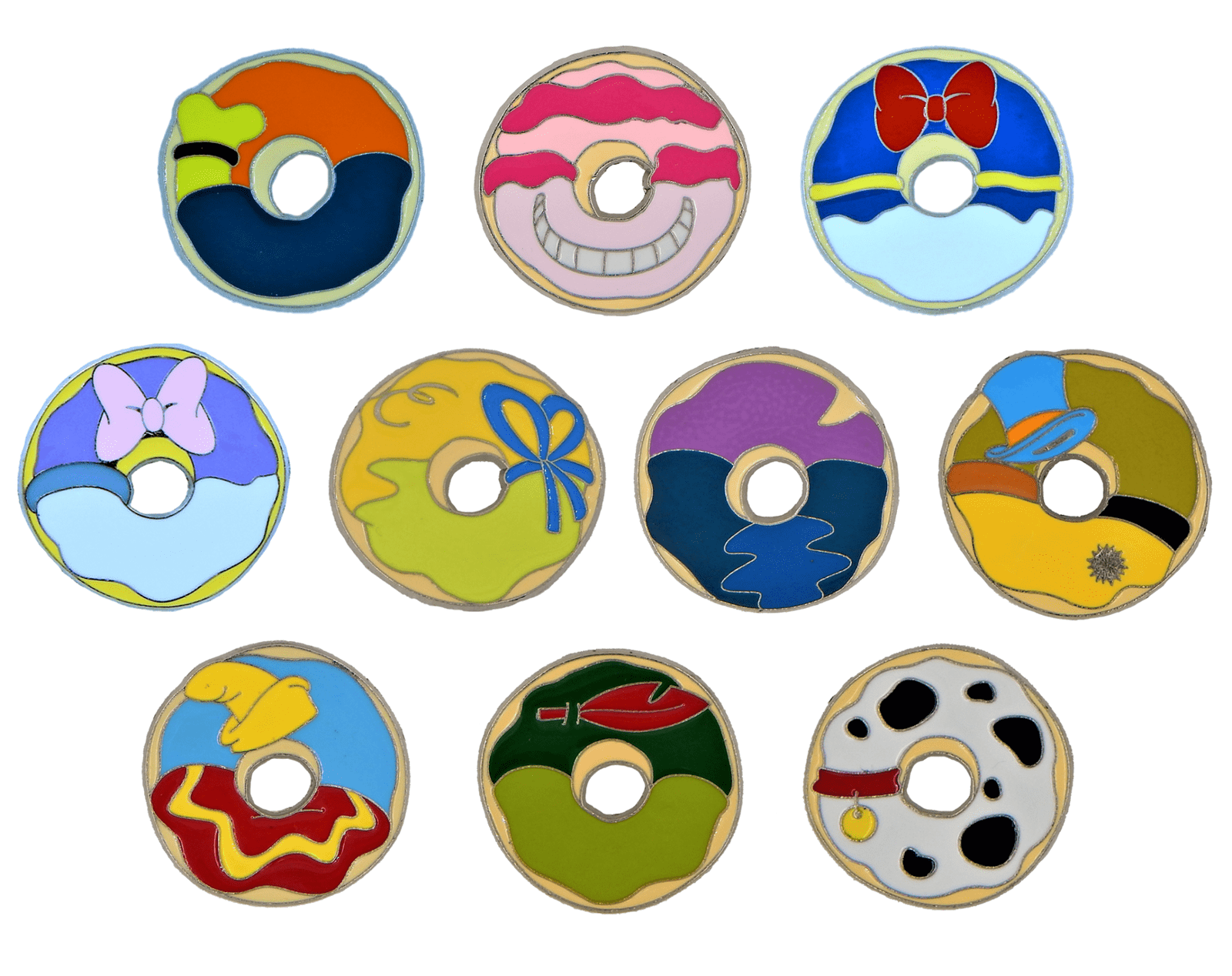 Disney Rubber Donuts Food Collection Button Pins, 5 Piece - Walmart.com