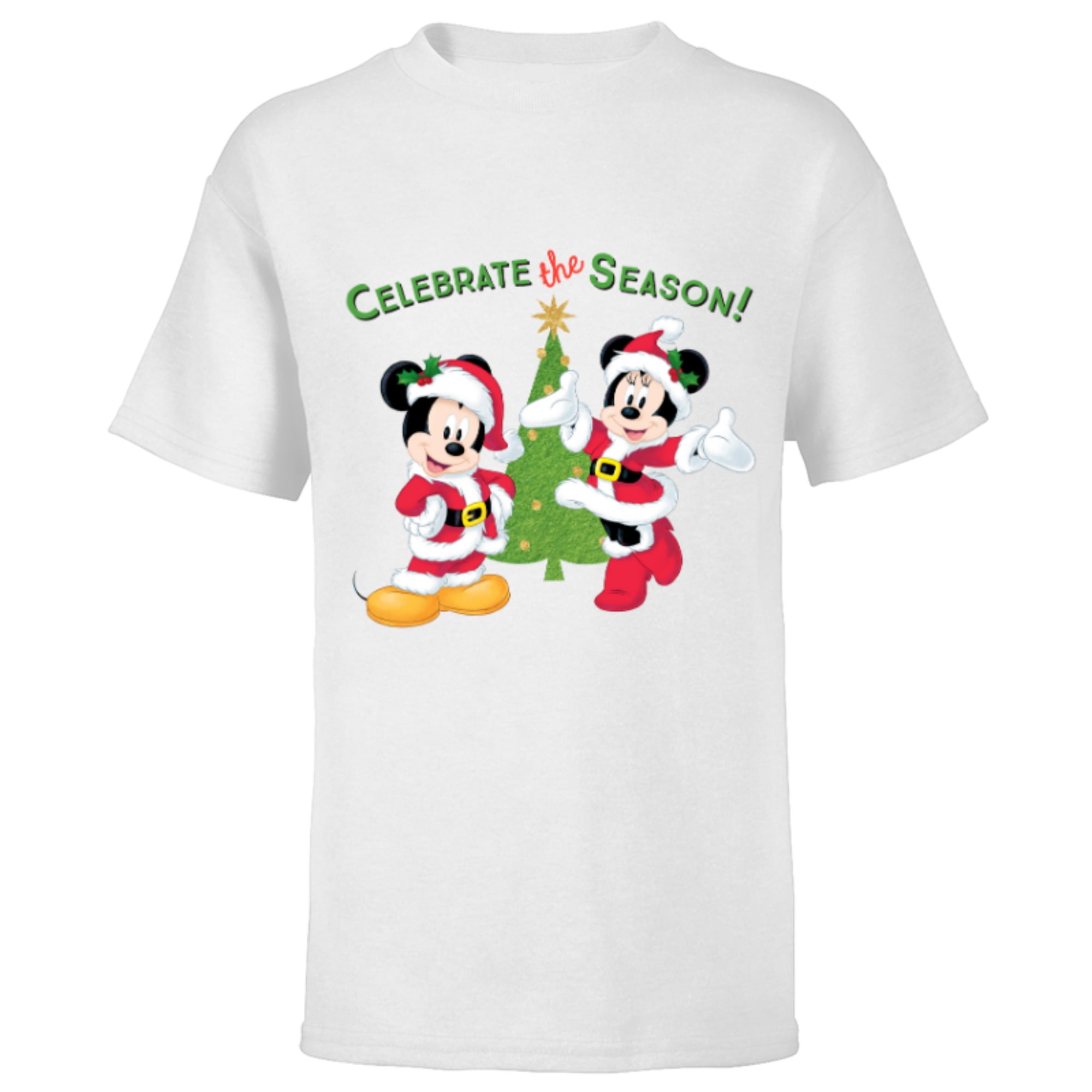 Disney Santa Mickey Minnie Celebrate Season Holiday - Short Sleeve T ...