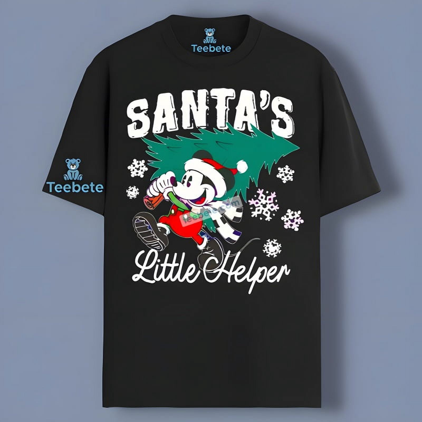 Disney Santas Little Helper Christmas Tree Mickey Mouse Shirt - Walmart.com