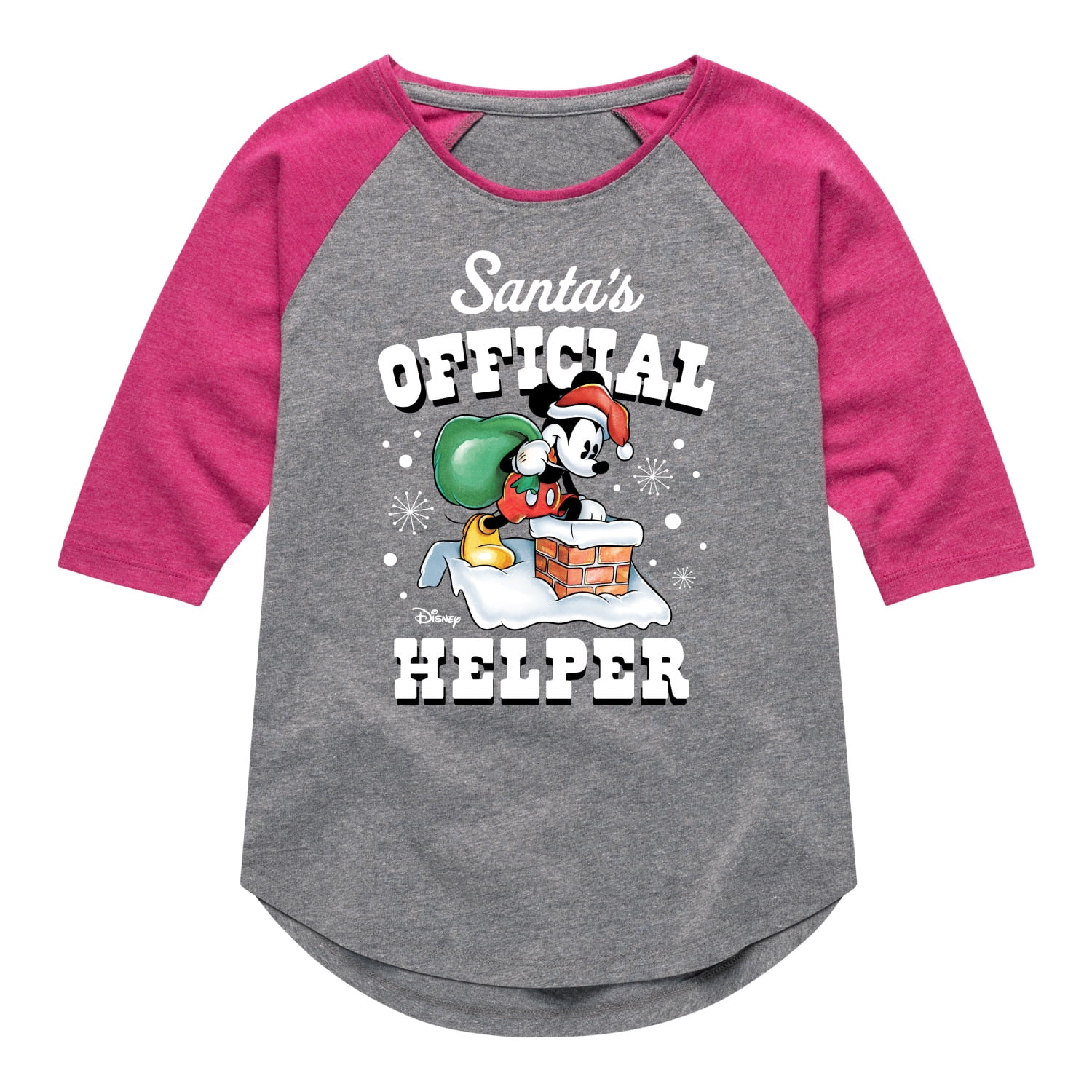 Disney - Santas Official Helper - Toddler & Youth Girls Raglan Graphic ...