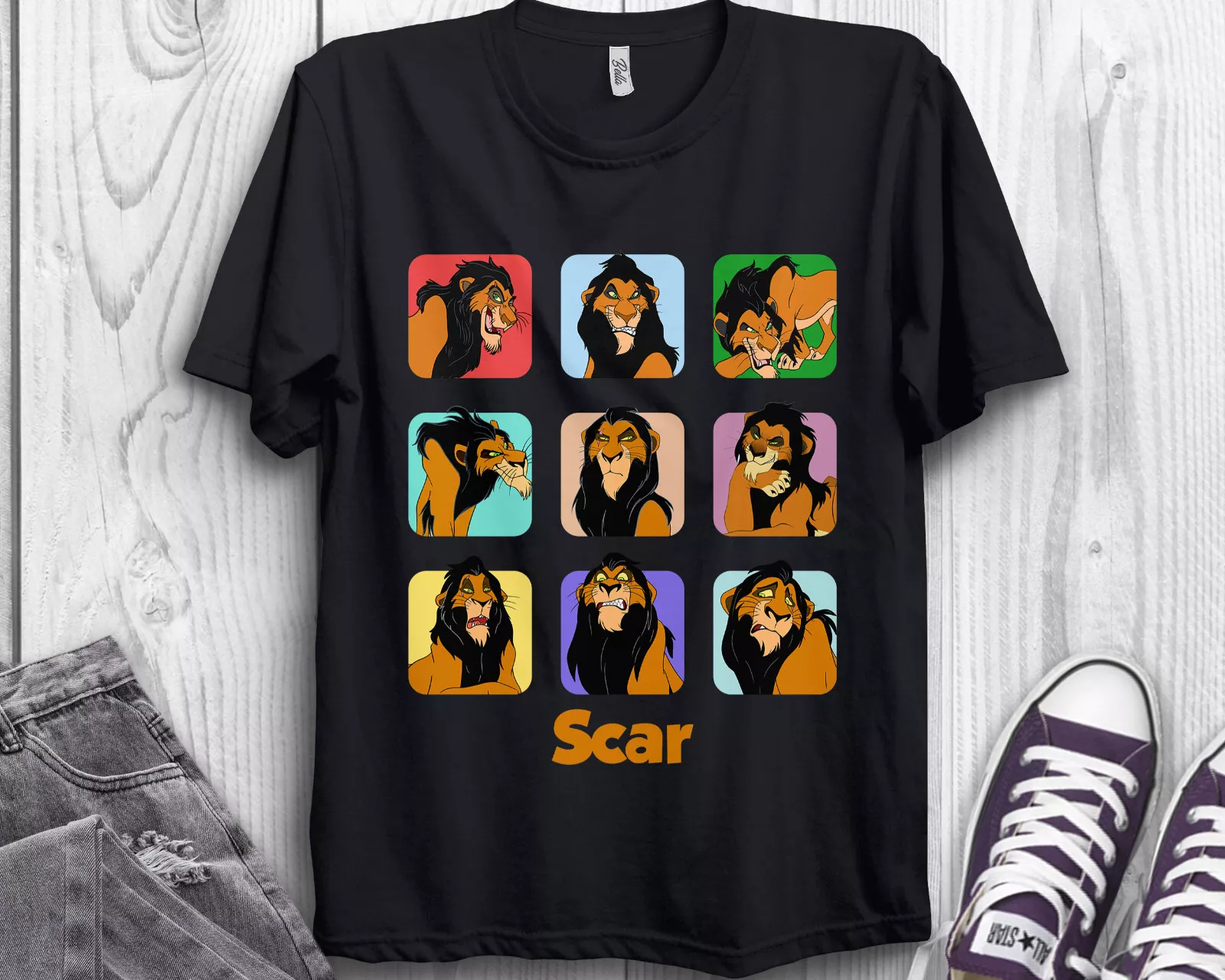 Disney Scar Moods The Lion King Character Tee Unisex Adult Shirt Tee ...