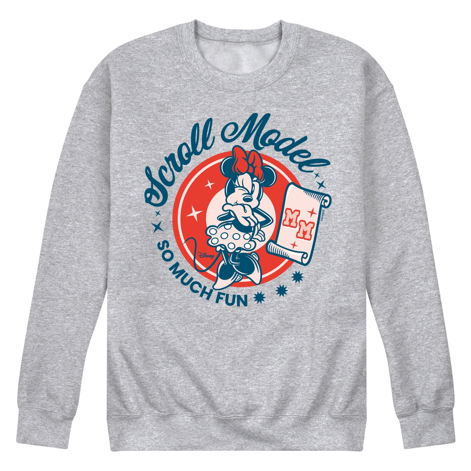 Disney - Scroll Model - Men's Crew Neck Fleece Pullover - Walmart.com