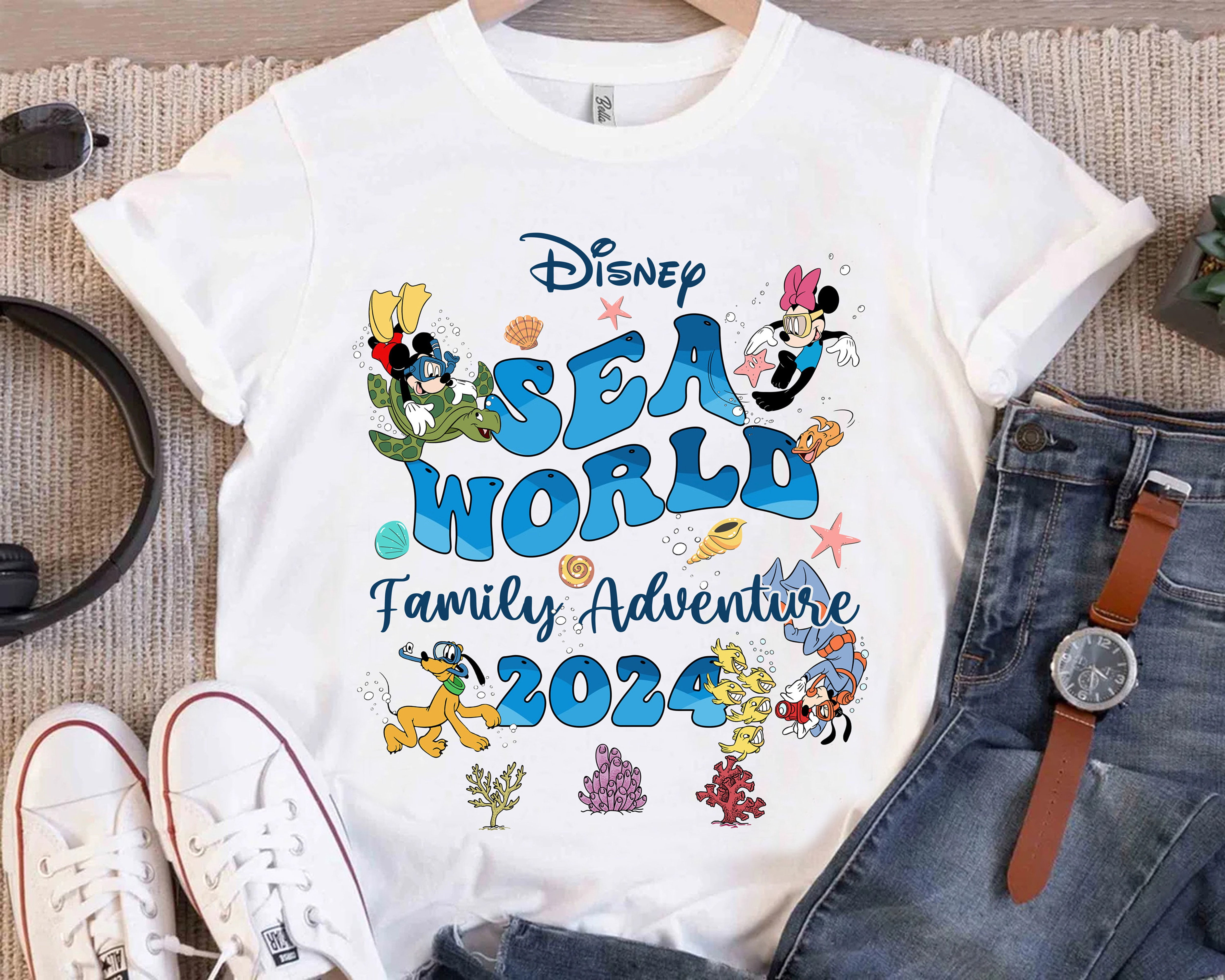 Disney Sea World Family Adventure 2024 Mickey and Friends Shirt, Sea ...