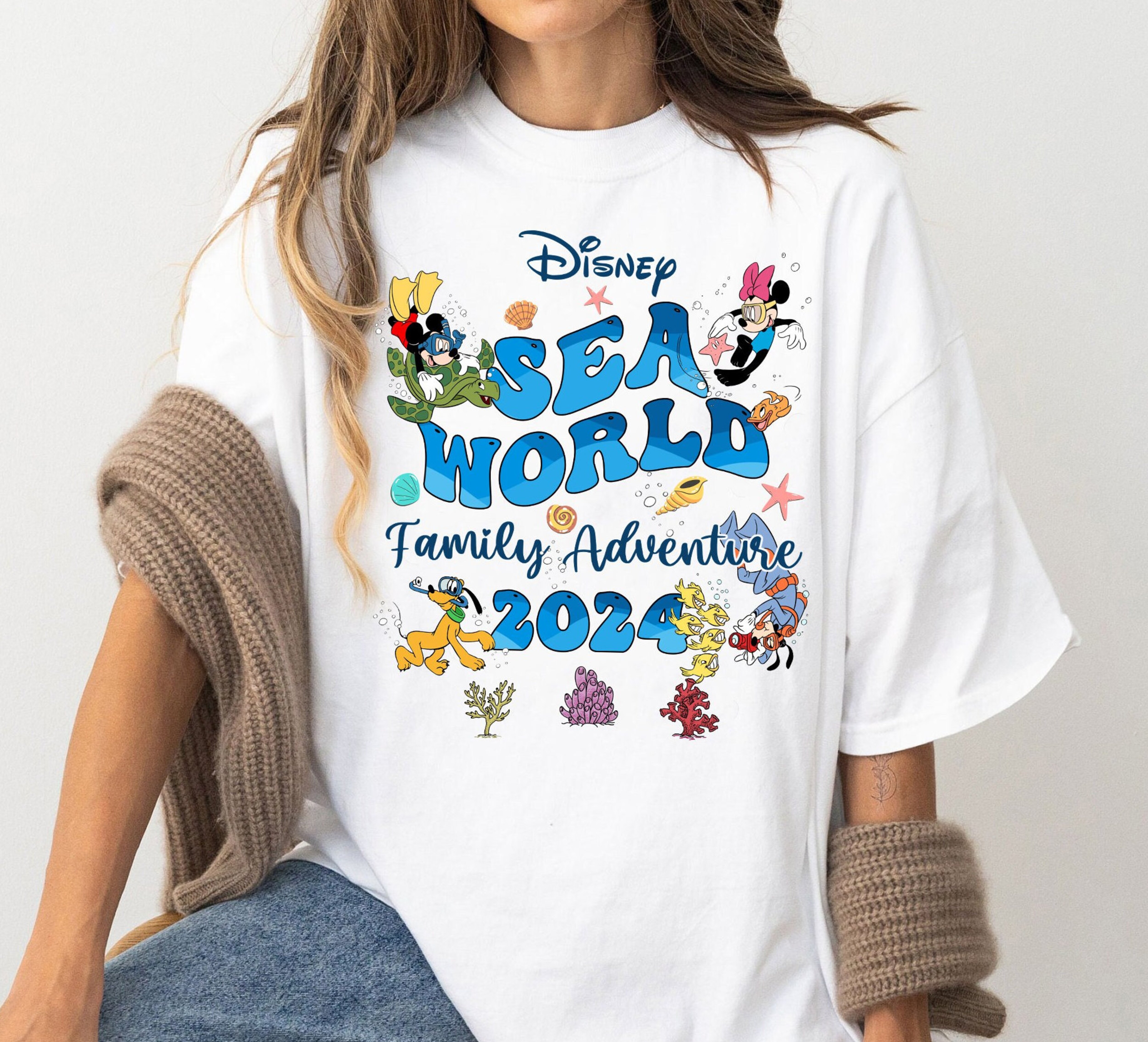 Disney Sea World Family Adventure 2024 Mickey and Friends Shirt, Sea ...