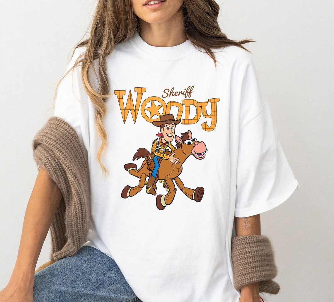 Disney Sheriff Woody Cowboy and Bullseye Shirt, Retro Toy Story ...