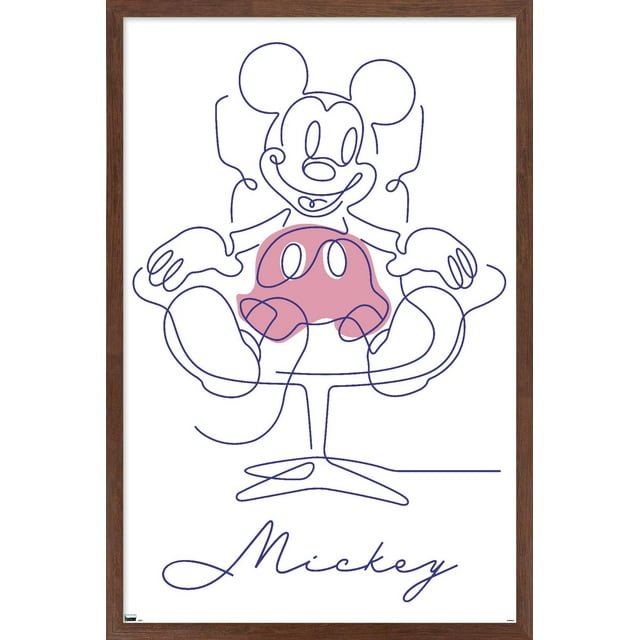 Disney Simple Moments Line Art - Mickey Mouse Wall Poster, 14.725" x 22 ...