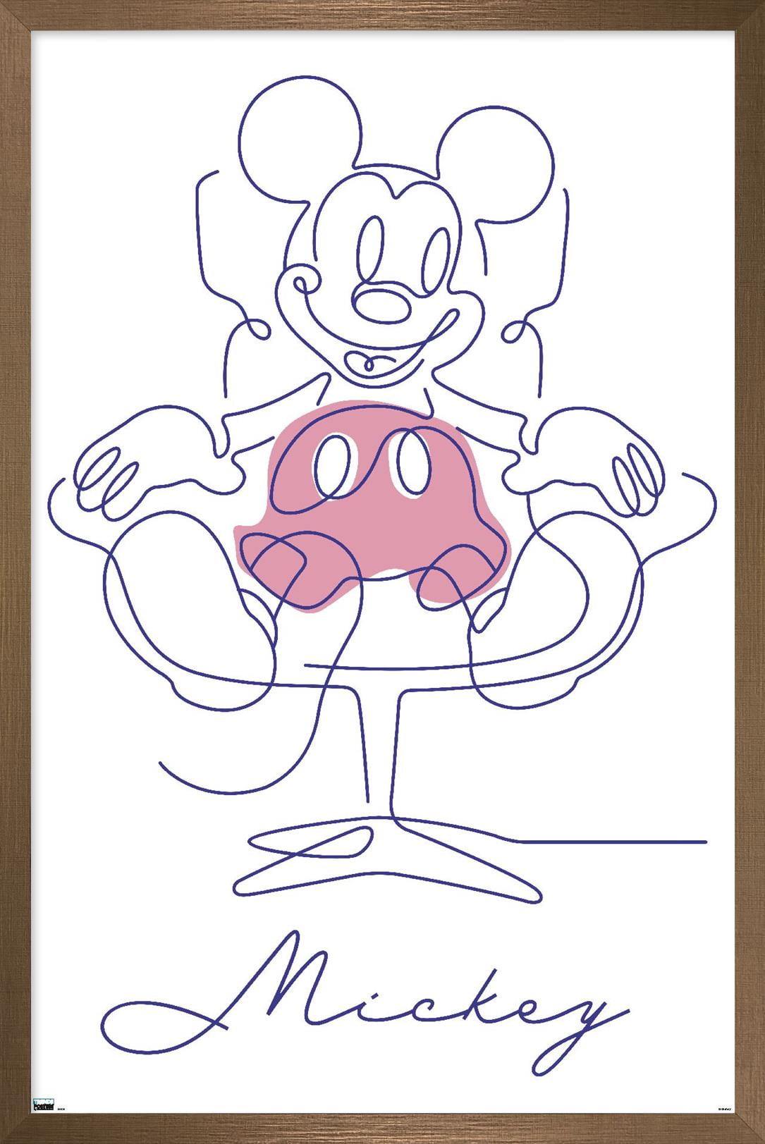Disney Simple Moments Line Art - Mickey Mouse Wall Poster, 14.725" x 22 ...