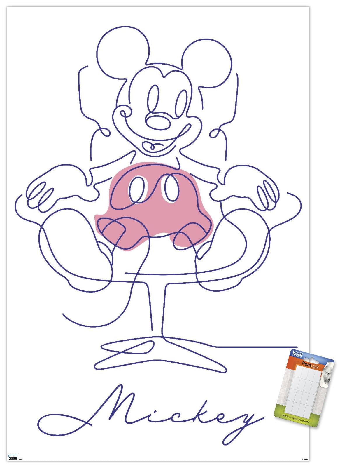 Disney Simple Moments Line Art - Mickey Mouse Wall Poster, 14.725" x 22 ...