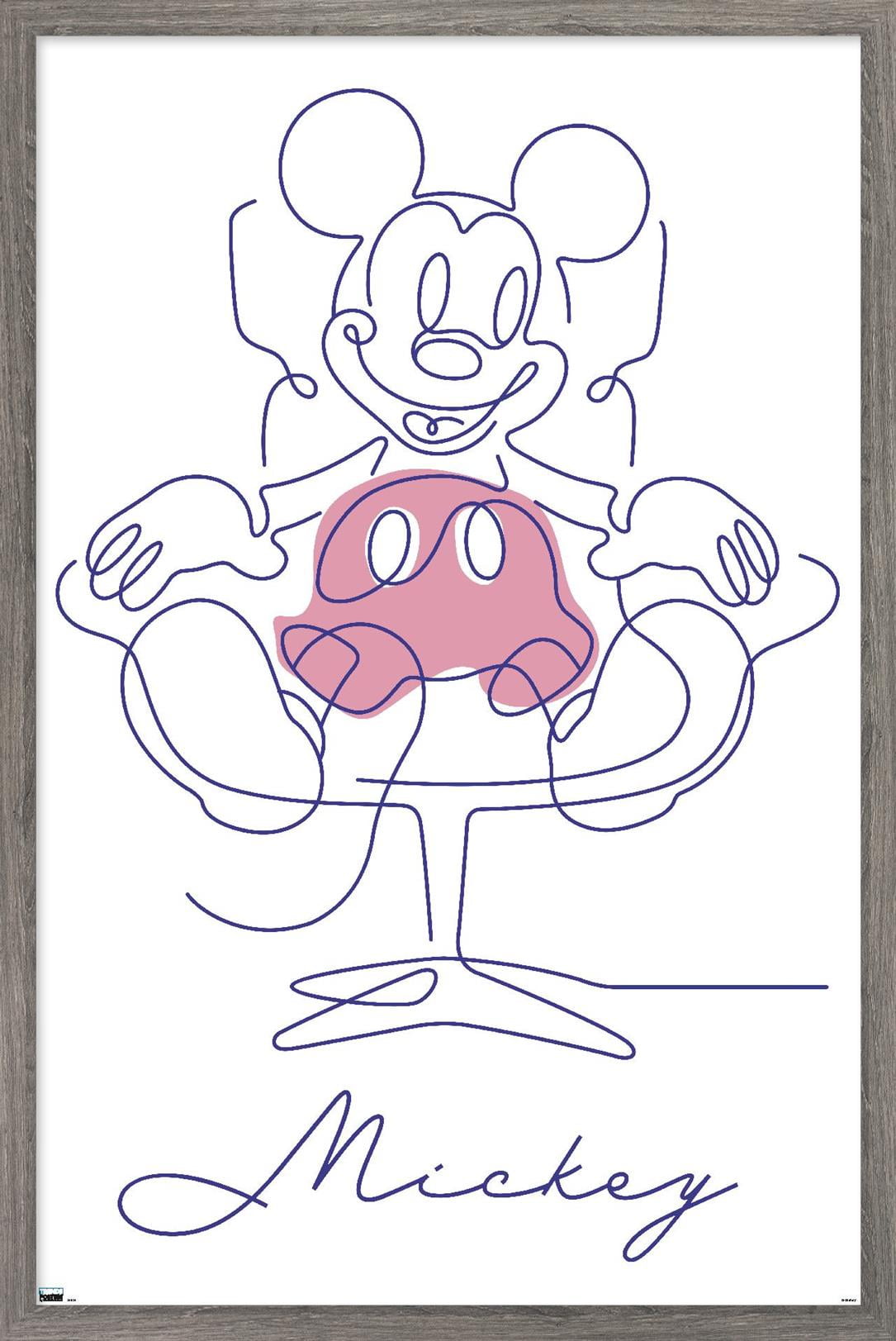 Disney Simple Moments Line Art - Mickey Mouse Wall Poster, 22.375" x 34 ...