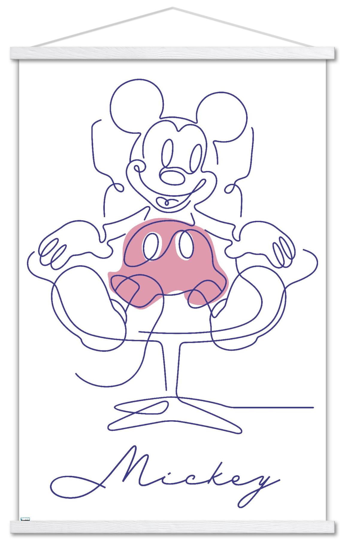 Disney Simple Moments Line Art - Mickey Mouse Wall Poster with Magnetic ...