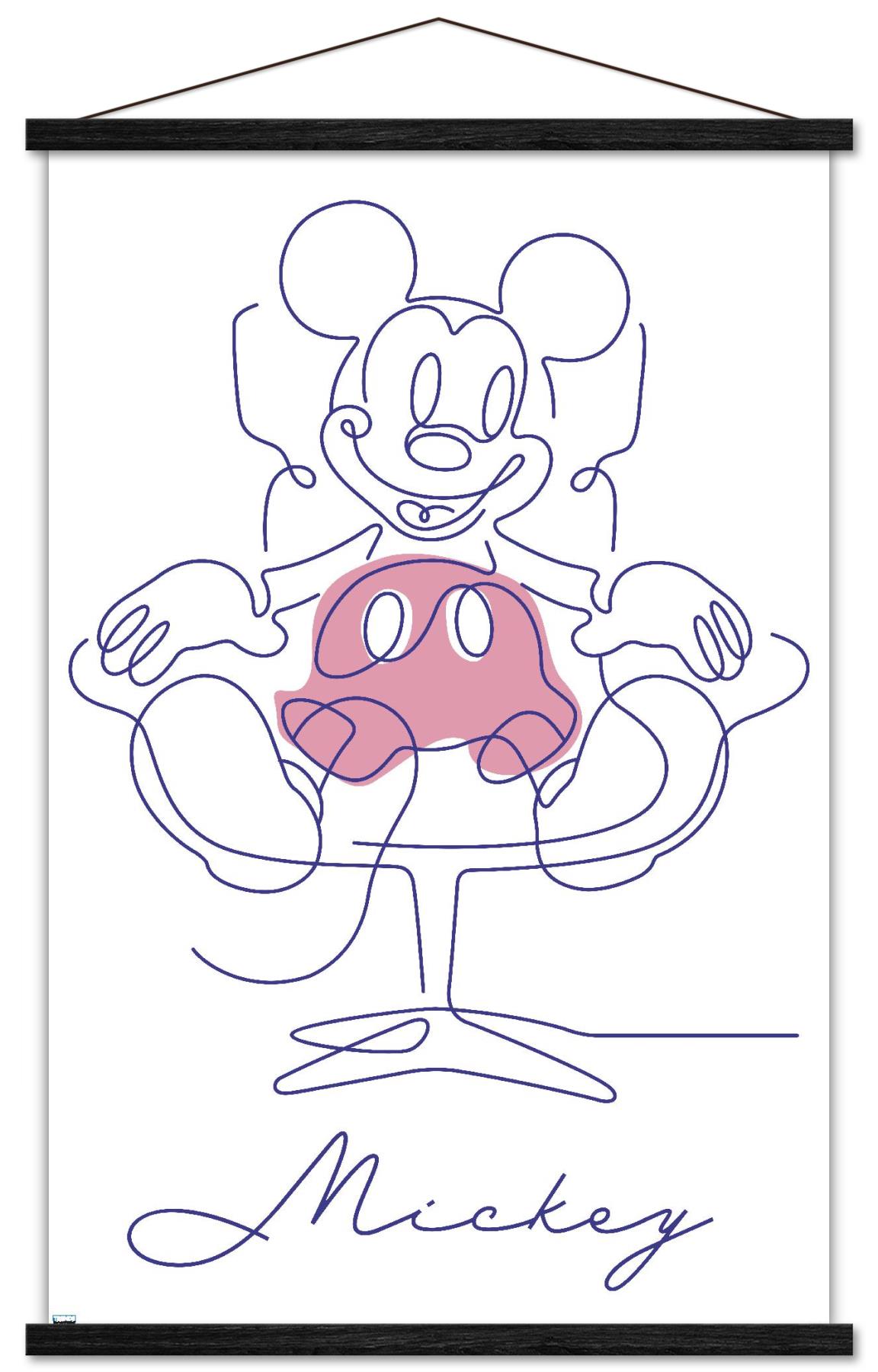 Disney Simple Moments Line Art - Mickey Mouse Wall Poster with Magnetic ...