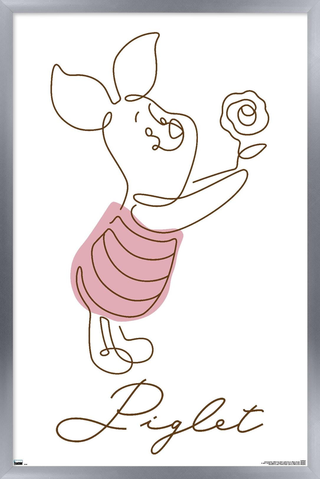 Disney Simple Moments Line Art - Piglet Wall Poster, 14.725" x 22.375 ...