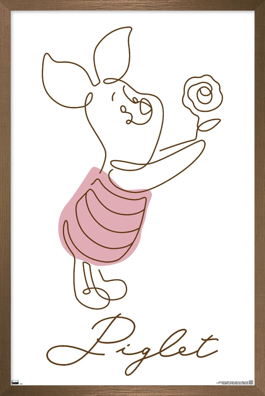 Disney Simple Moments Line Art - Piglet Wall Poster, 14.725" x 22.375 ...