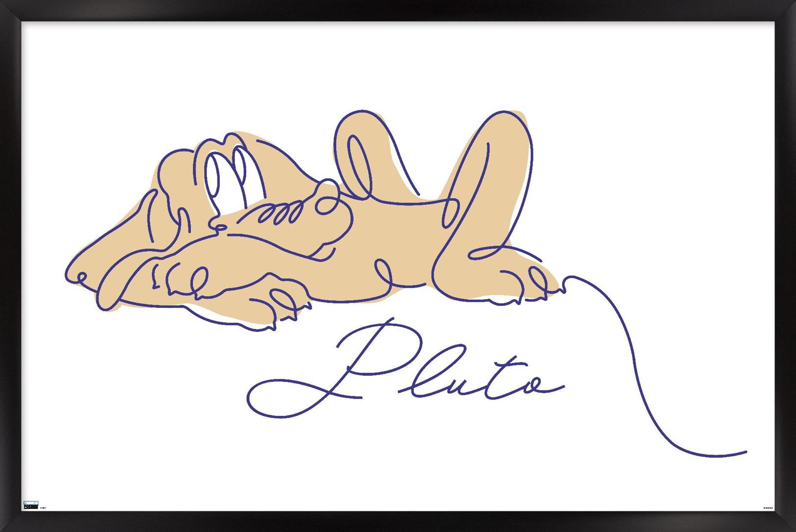 Disney Simple Moments Line Art - Pluto Wall Poster, 22.375" x 34 ...