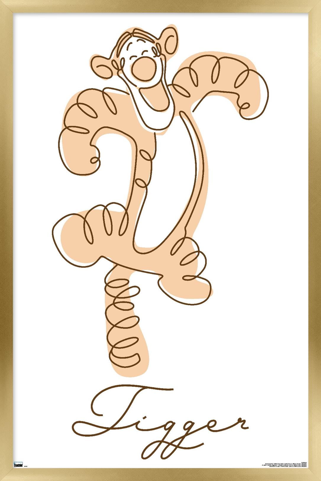 Disney Simple Moments Line Art - Tigger Wall Poster, 14.725" x 22.375 ...