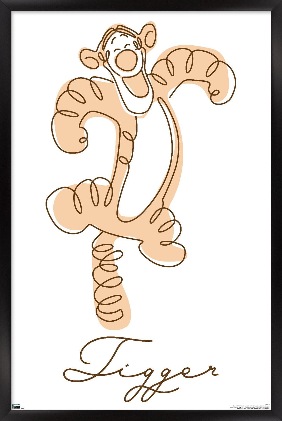 Disney Simple Moments Line Art - Tigger Wall Poster, 14.725" x 22.375 ...