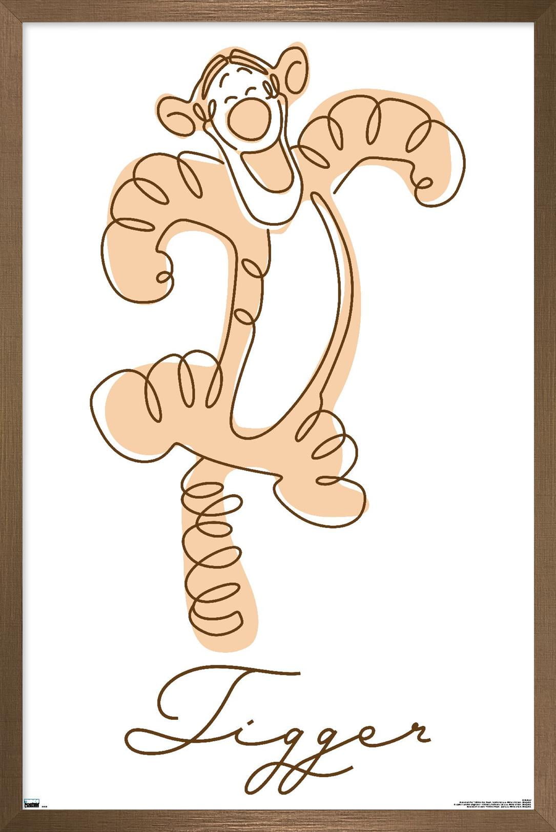 Disney Simple Moments Line Art - Tigger Wall Poster, 22.375" x 34 ...