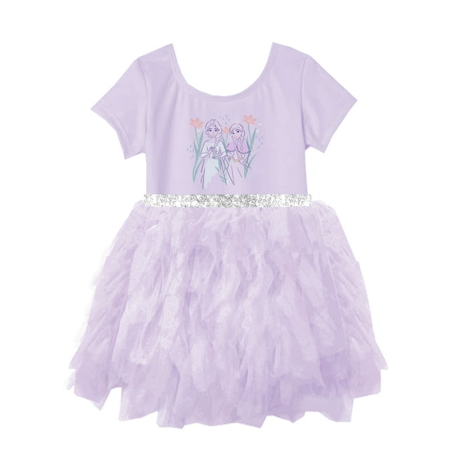 Disney Frozen Anna and Elsa Girls Tutu Dress, Size 6-8, Floral ...