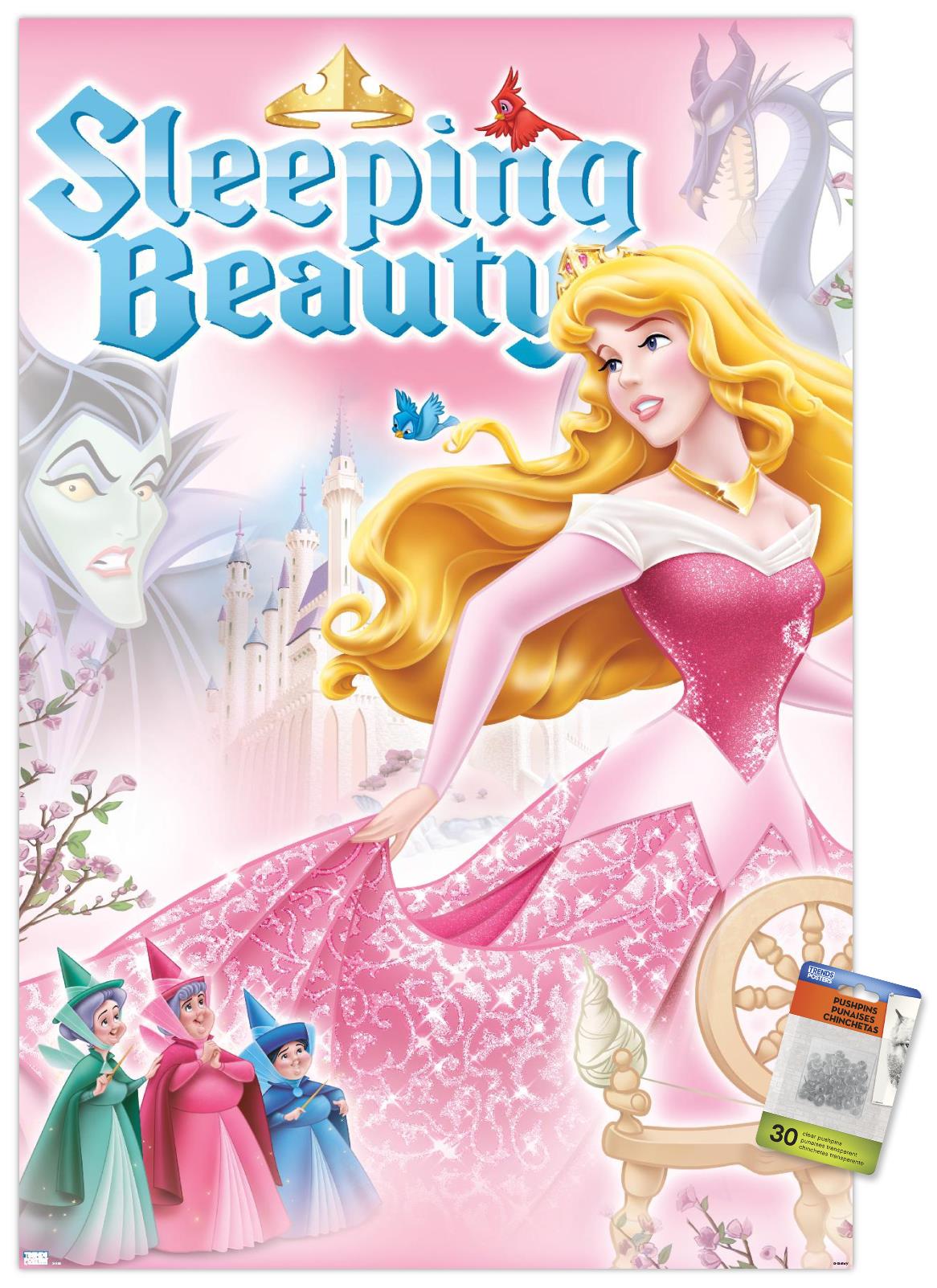 Disney Sleeping Beauty - Cover Wall Poster with Pushpins, 22.375" x 34 ...