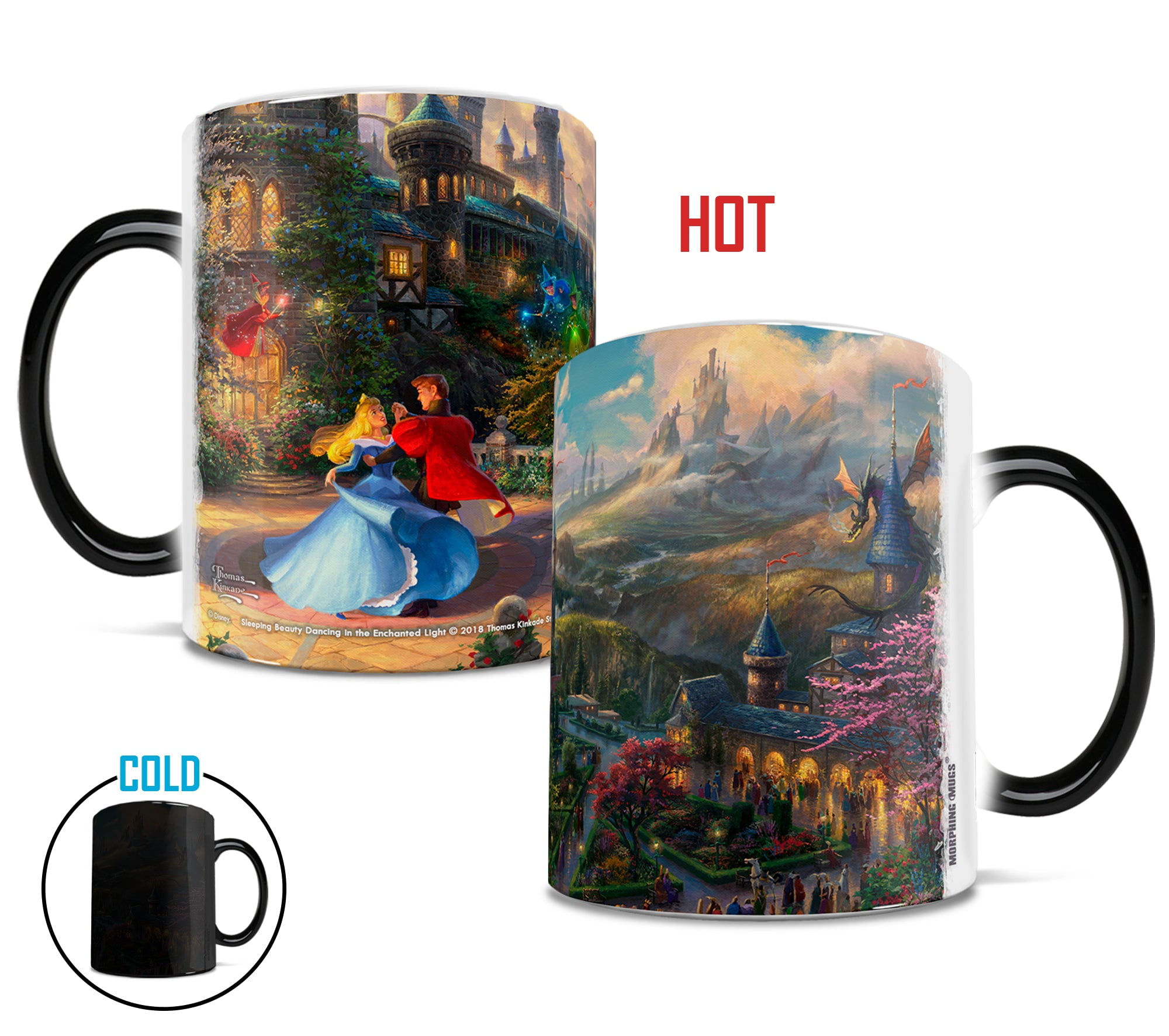 Disney (Sleeping Beauty Dancing in the Enchanted Light) by Thomas Kinkade Studios Morphing Mugs ...