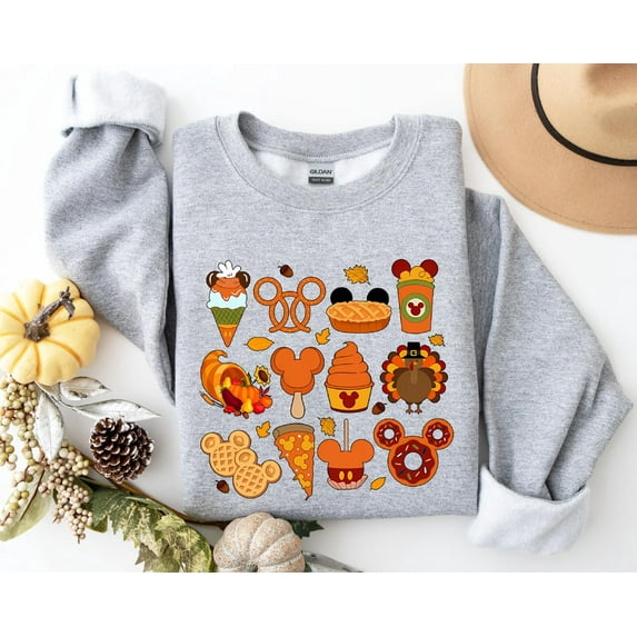 Disney Snacks Thanksgiving Sweatshirt, Thankful Mickey Ears Sweatshirt ...