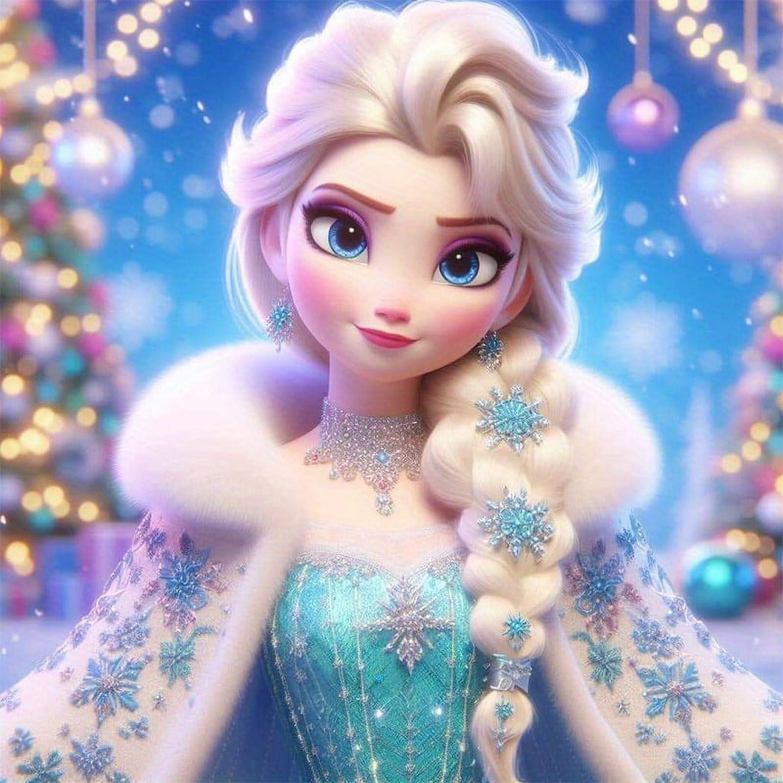 Disney Snow Princess Elsa Diamond Art Painting, Full Circle Diamond Art ...