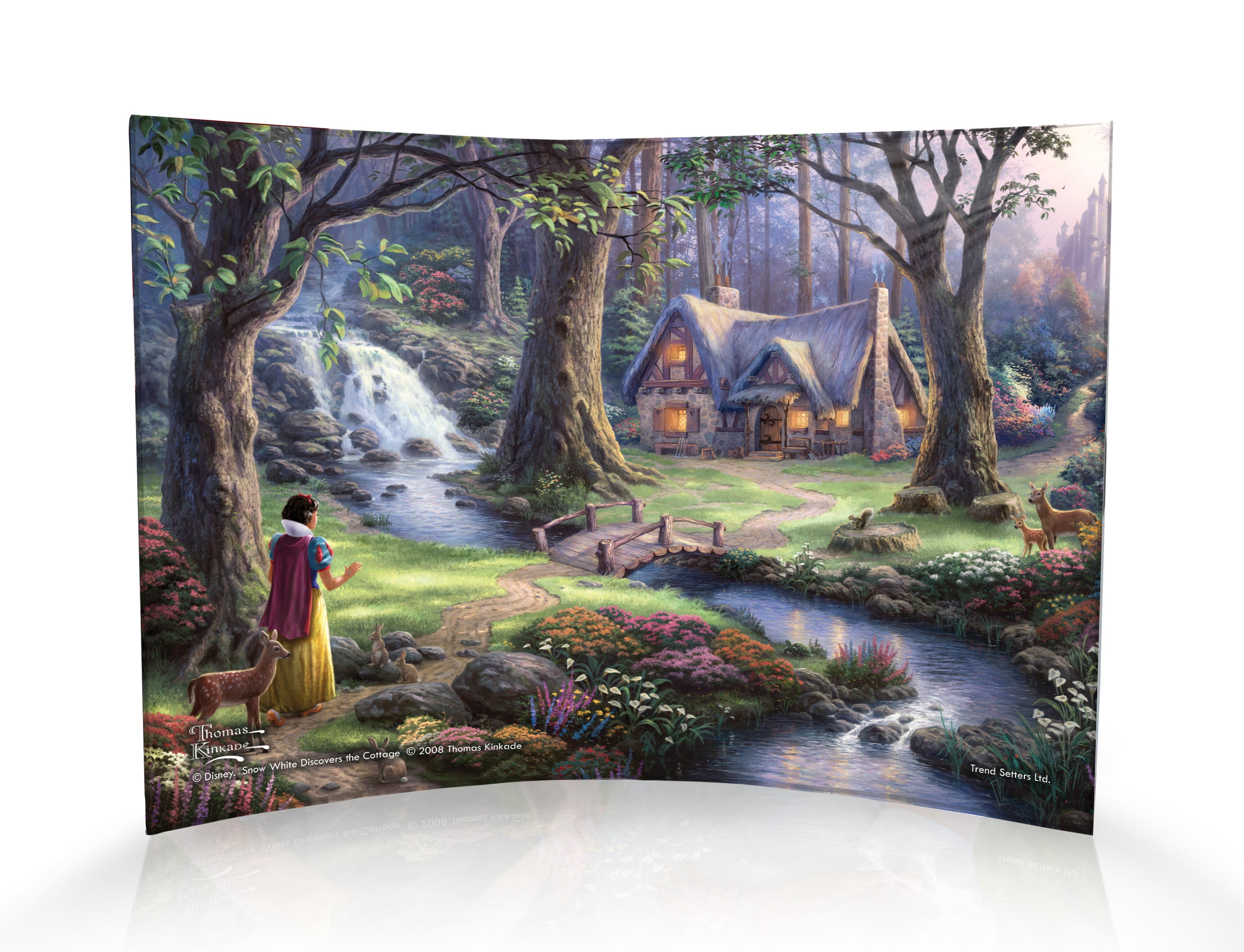 Disney (Snow White Discovers The Cottage ) 10" x 7" Curved Acrylic ...