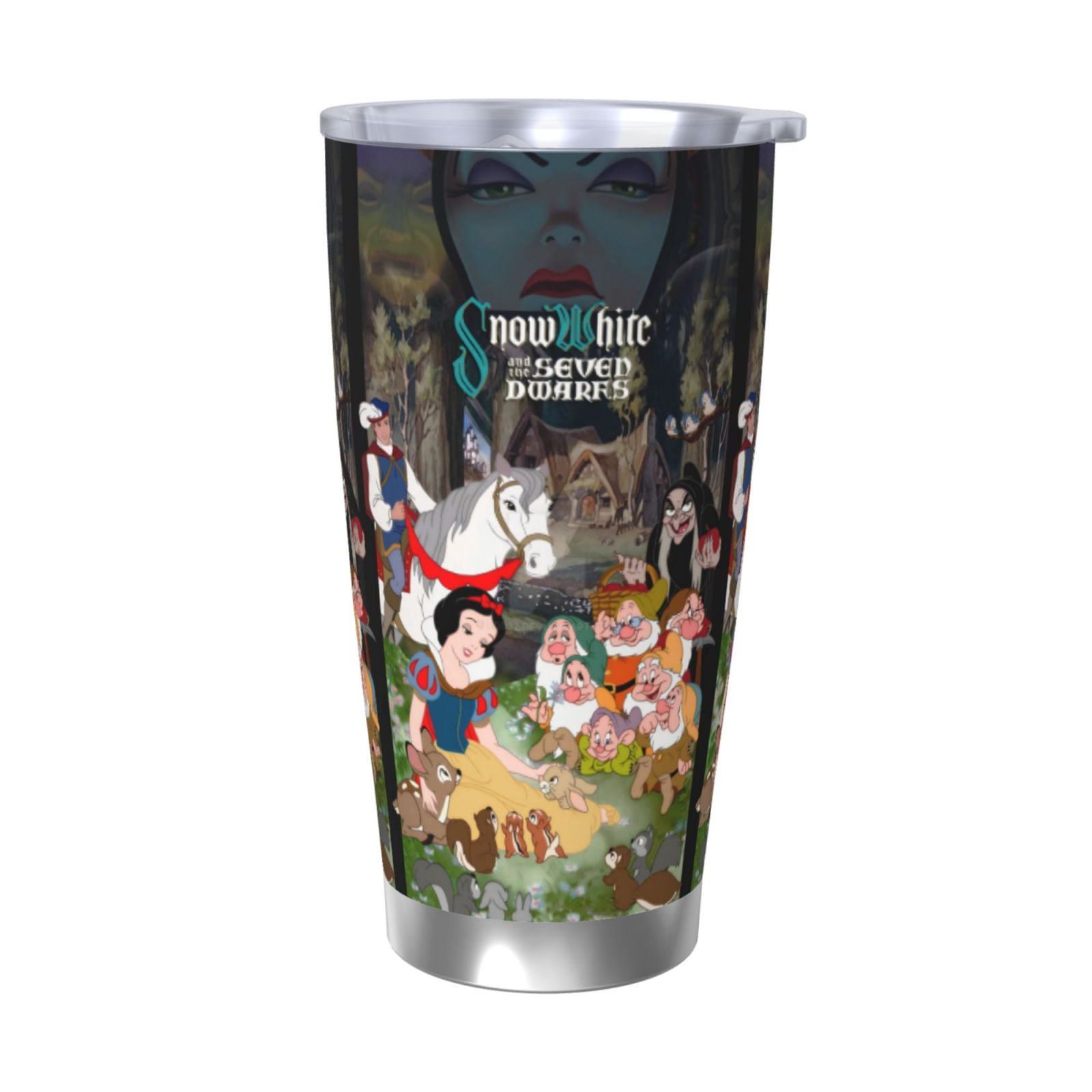 Disney&Snow White Group Shot Classic Poster Kids Water Bottle with Straw Lid,Insulated Stainless ...