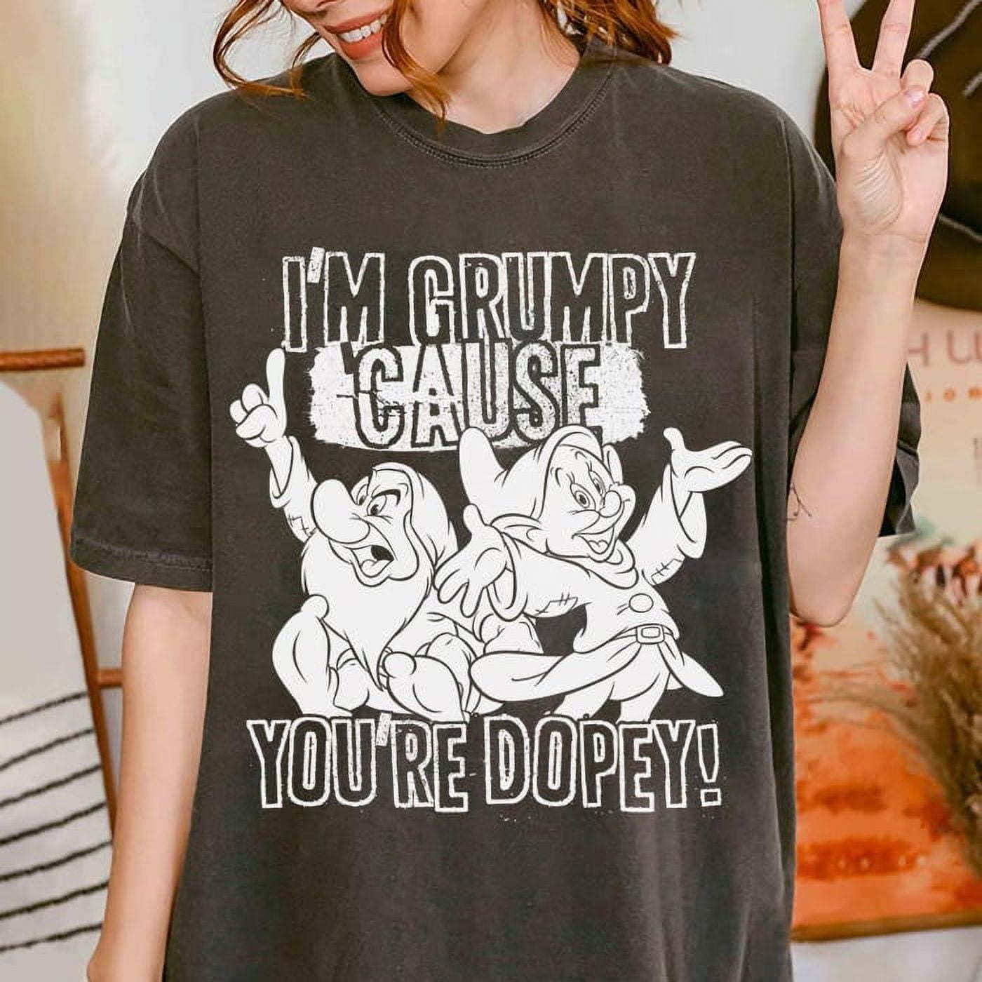 Disney Snow White Grumpy Cause You're Dopey Graphic T-Shirt, Disney ...