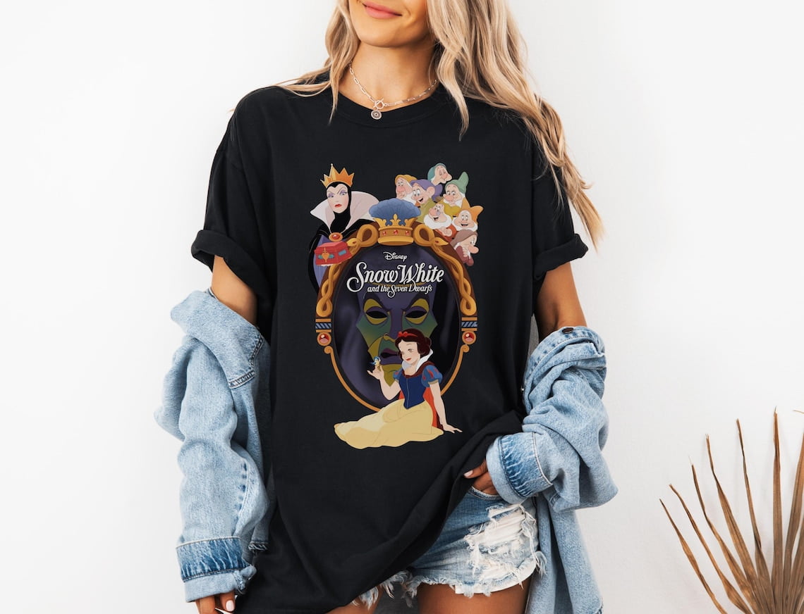 Disney Snow White and Seven Dwarfs Characters Group T-Shirt, Princess ...