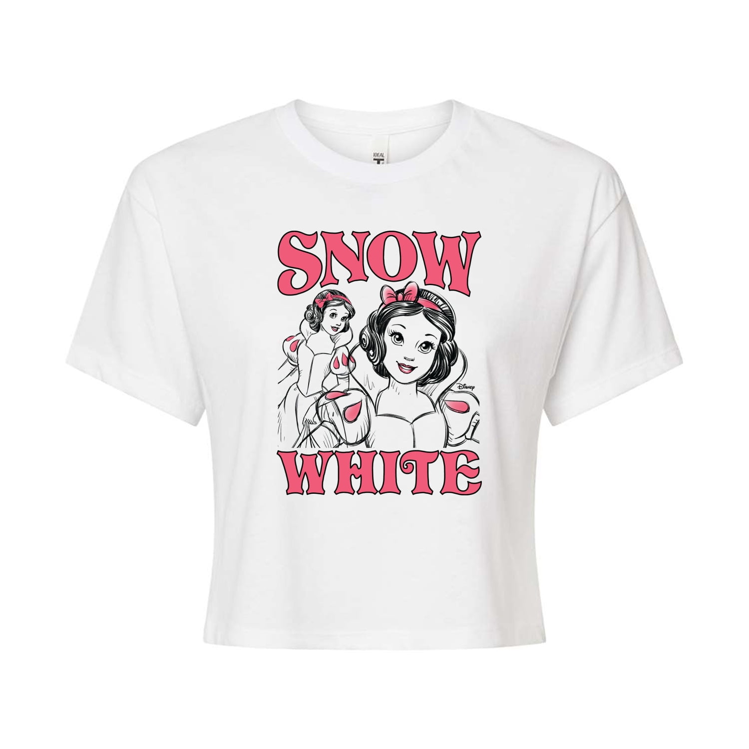 Disney - Snow White Sketch - Juniors Cropped Cotton Blend T-Shirt ...