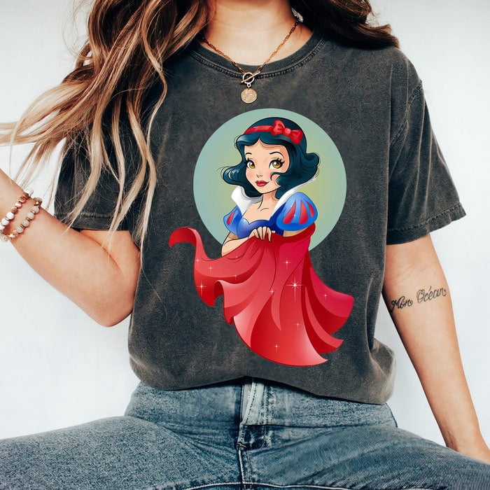 Disney Snow White Stylized Funny Cute Face Princess Shirt, Disney ...