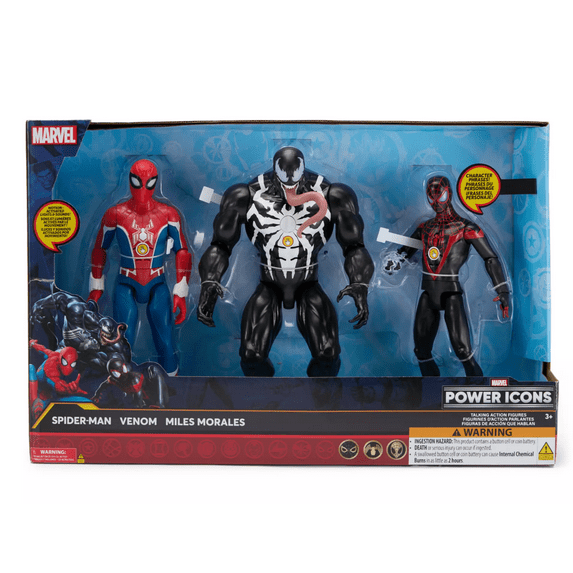Disney SpiderMan Venom Miles Morales Talking Action Figure Marvel Power ...