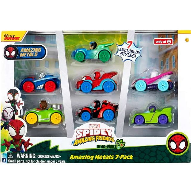 Disney Spidey & His Amazing Friends Metals Vehicles 7pk Toy New With ...