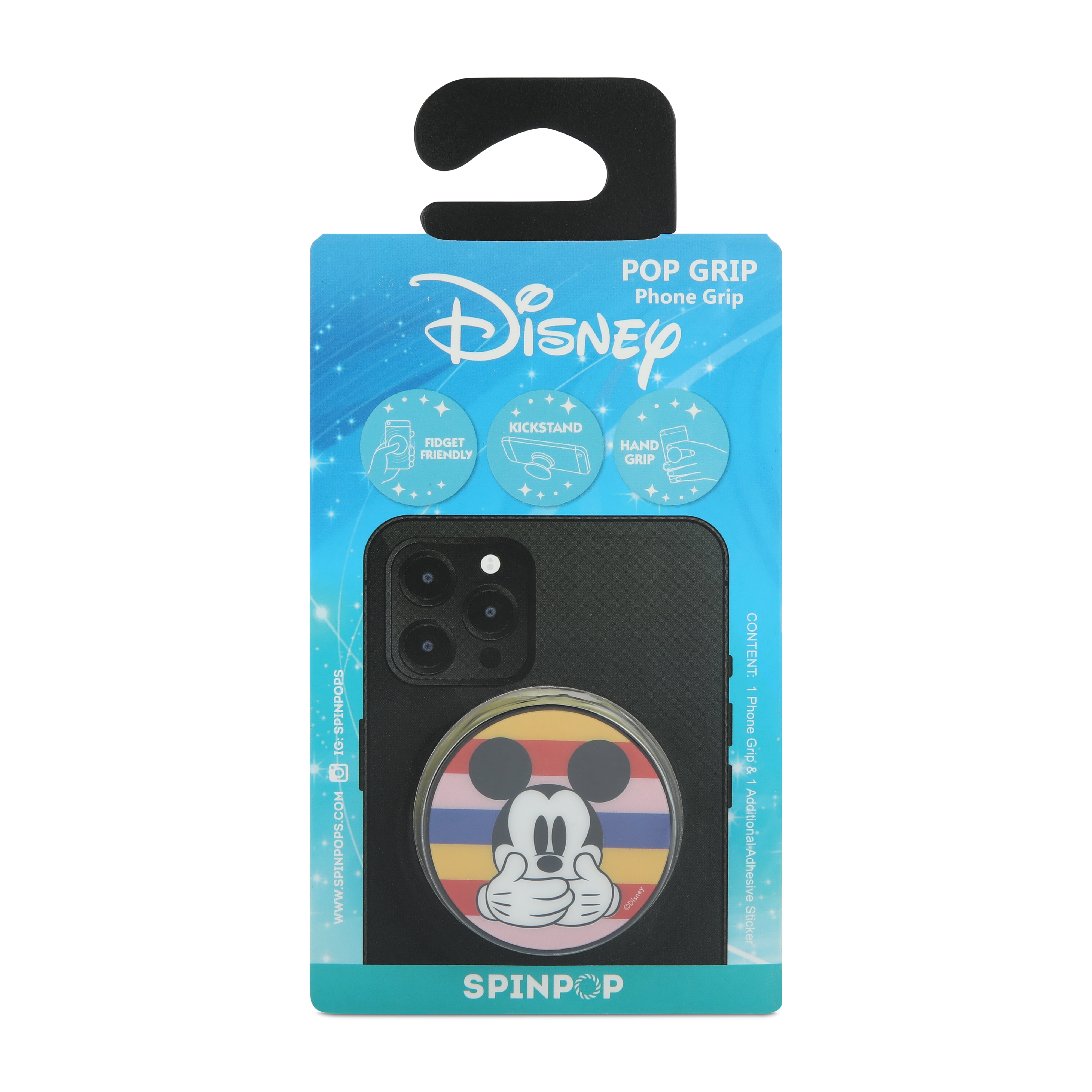 Disney Spinpop Phone Grip - Mickey Stripes - Walmart.com