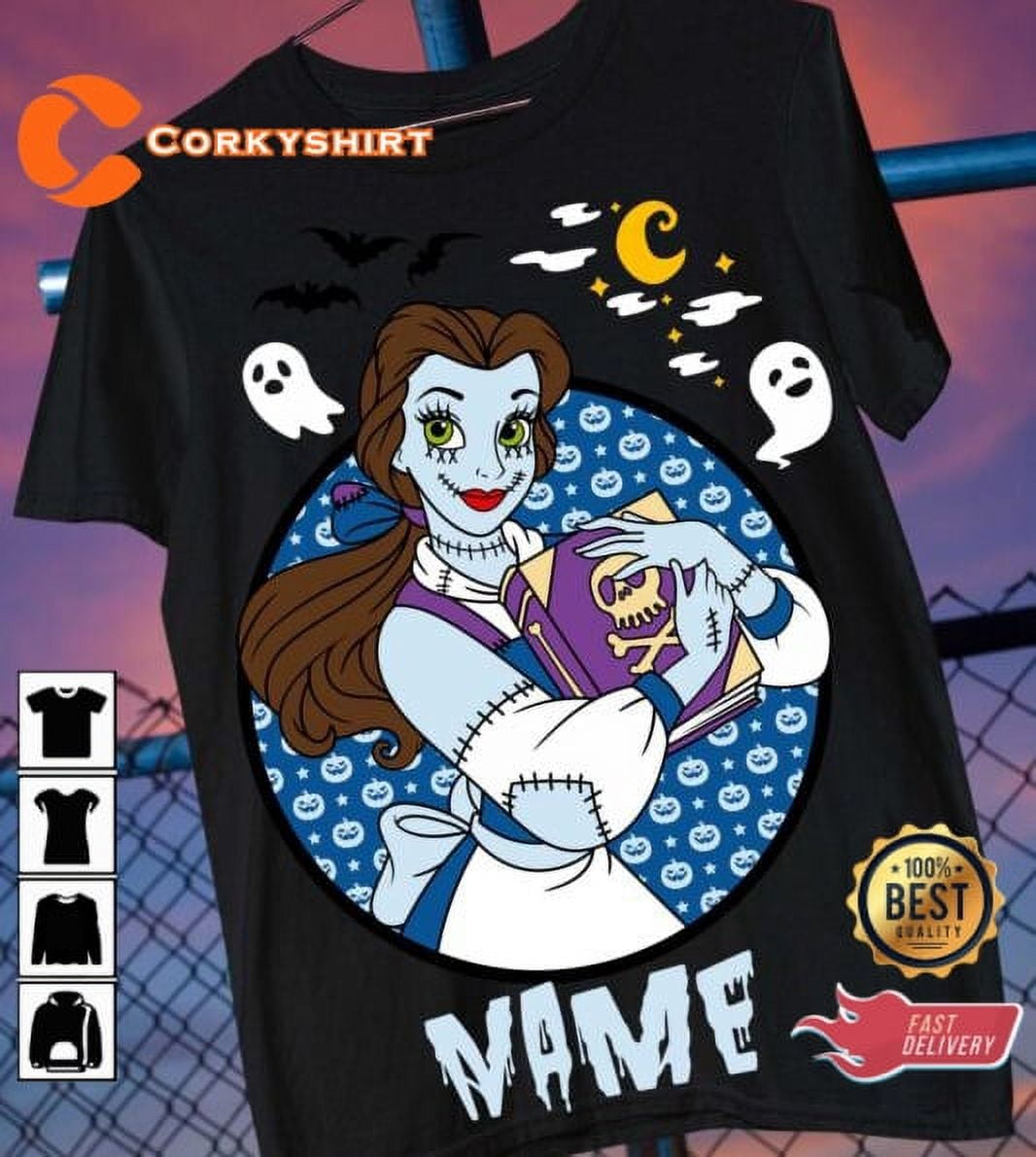 Disney Spooky Belle Princess Halloween 2023 Celebrate Outfit T-shirt ...