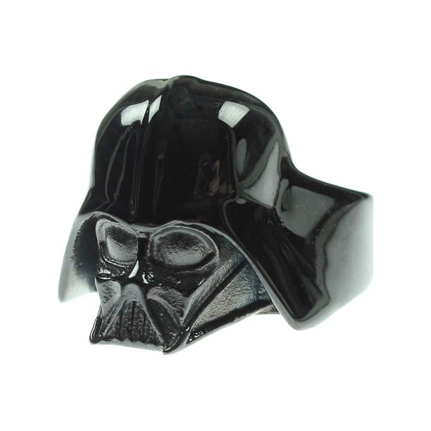Disney Stainless Steel 3D Darth Vader Black IP Ring - Walmart Business ...