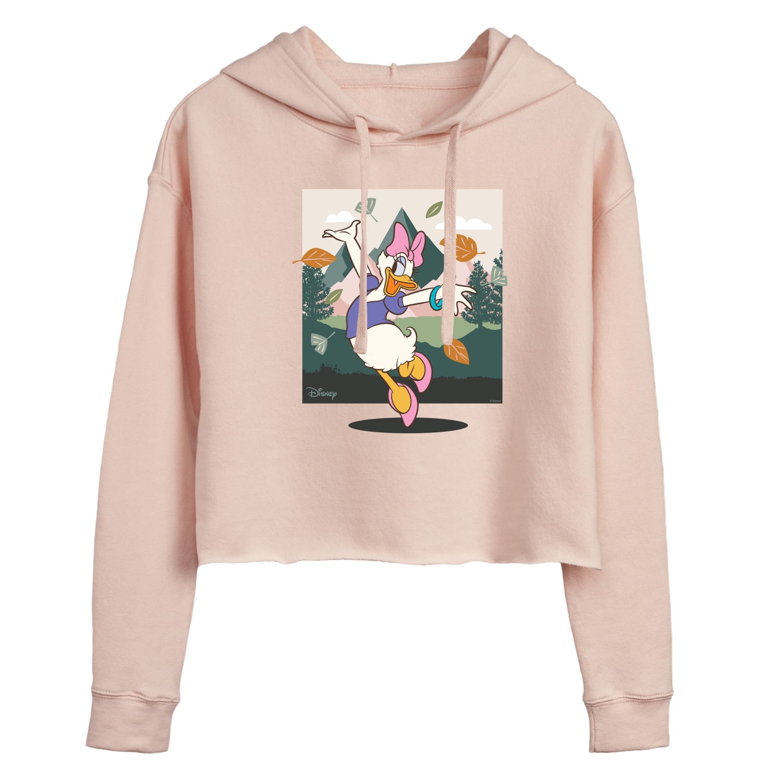 Disney Standard - Daisy With Leaves - Juniors Cropped Pullover Hoodie ...