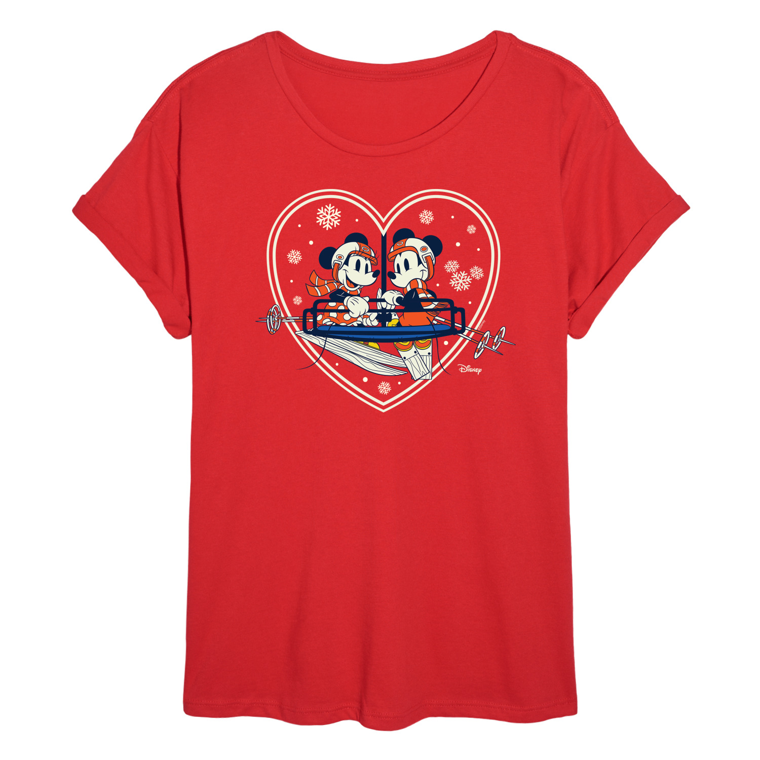 Disney Standard - Ski Lift Heart - Juniors Ideal Flowy Muscle T-Shirt ...