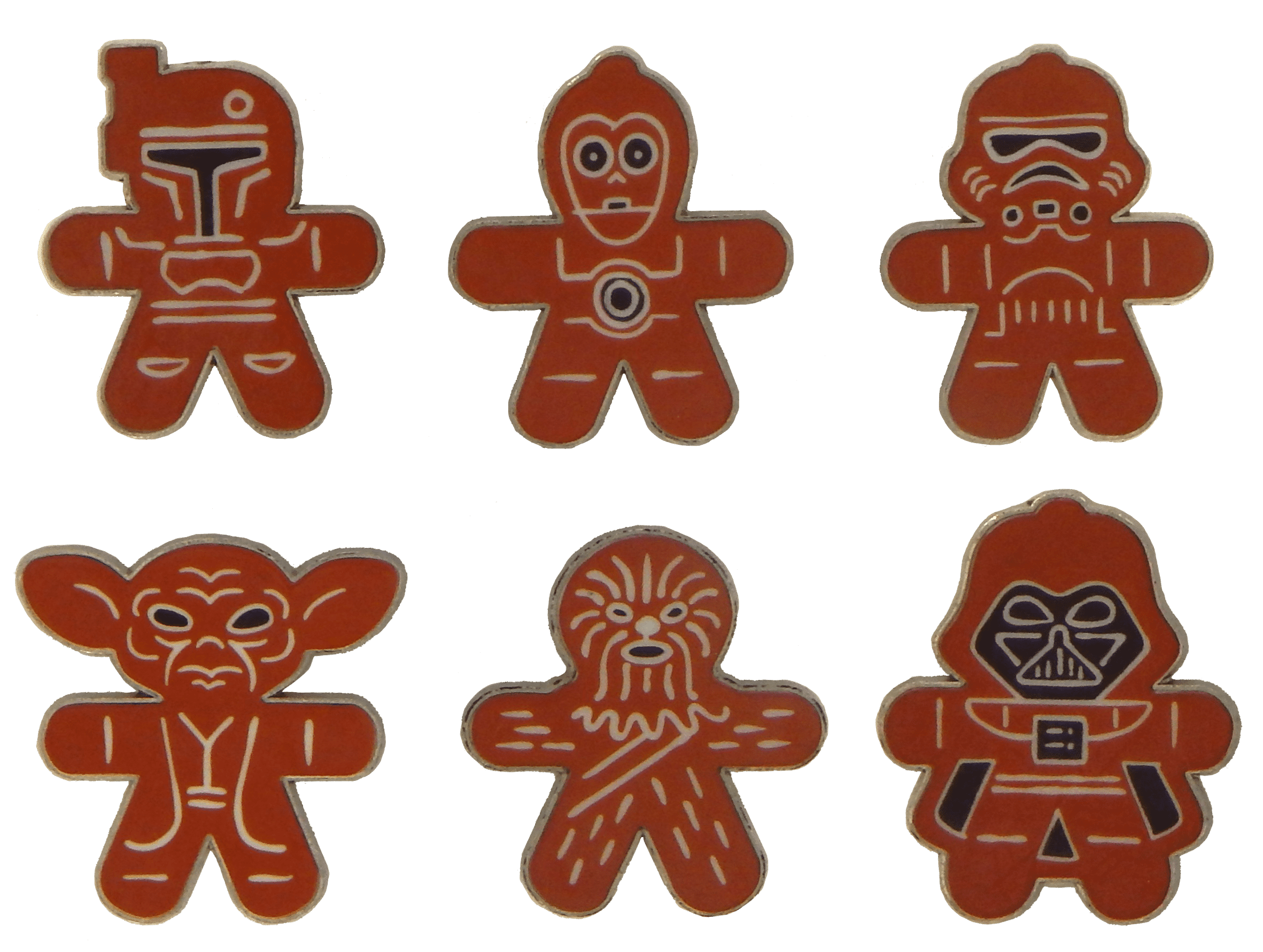 Disney Star Wars Character Gingerbread Pins Collection 6 Specific Park ...